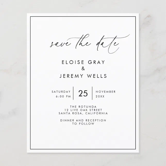Modern Script Save the Date | Zazzle