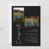 Modern Script Simple Photo Graduation Invitations | Zazzle