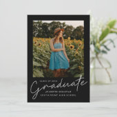 Modern Script Simple Photo Graduation Invitations | Zazzle