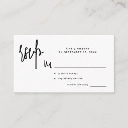 Modern script simple wedding rsvp enclosure card | Zazzle