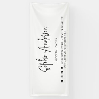 Modern Script Social Media Branding Marketing Banner | Zazzle
