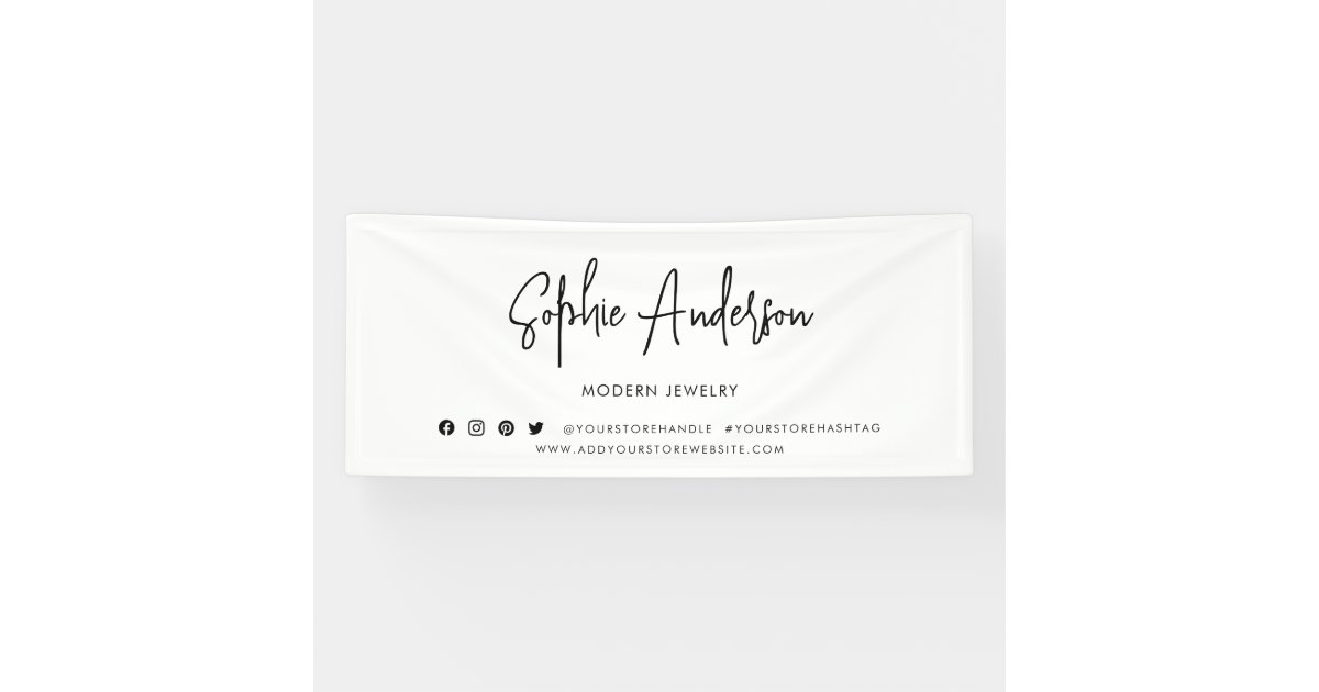 Modern Script Social Media Branding Marketing Banner | Zazzle
