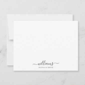 Modern Script & Swash Monogram Couple Stationery Note Card | Zazzle