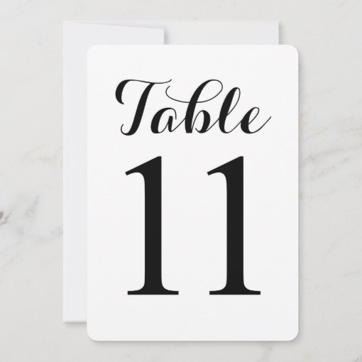 Modern Script Table 11 | Table Numbers Card | Zazzle