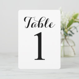 Modern Script Table 1 | Table Numbers Card | Zazzle
