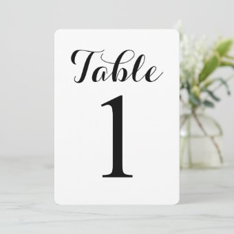 Modern Script Table 1 | Table Numbers Card | Zazzle