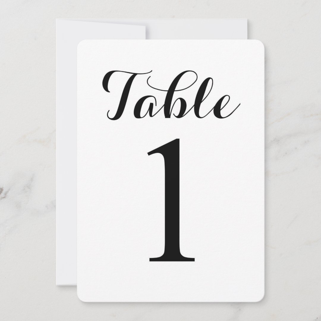 Modern Script Table 1 | Table Numbers Card | Zazzle