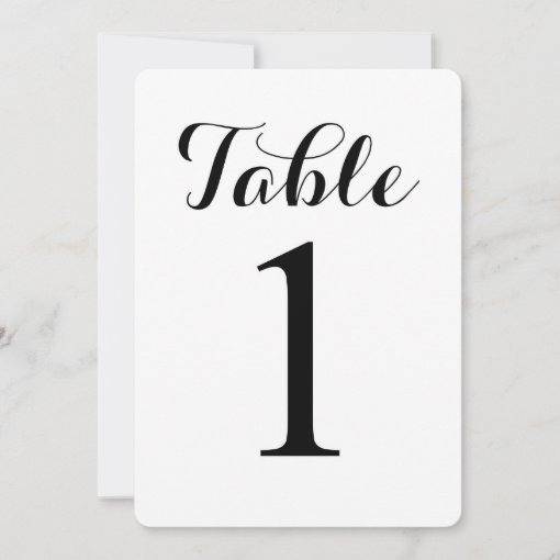 Modern Script Table 1 | Table Numbers Card | Zazzle
