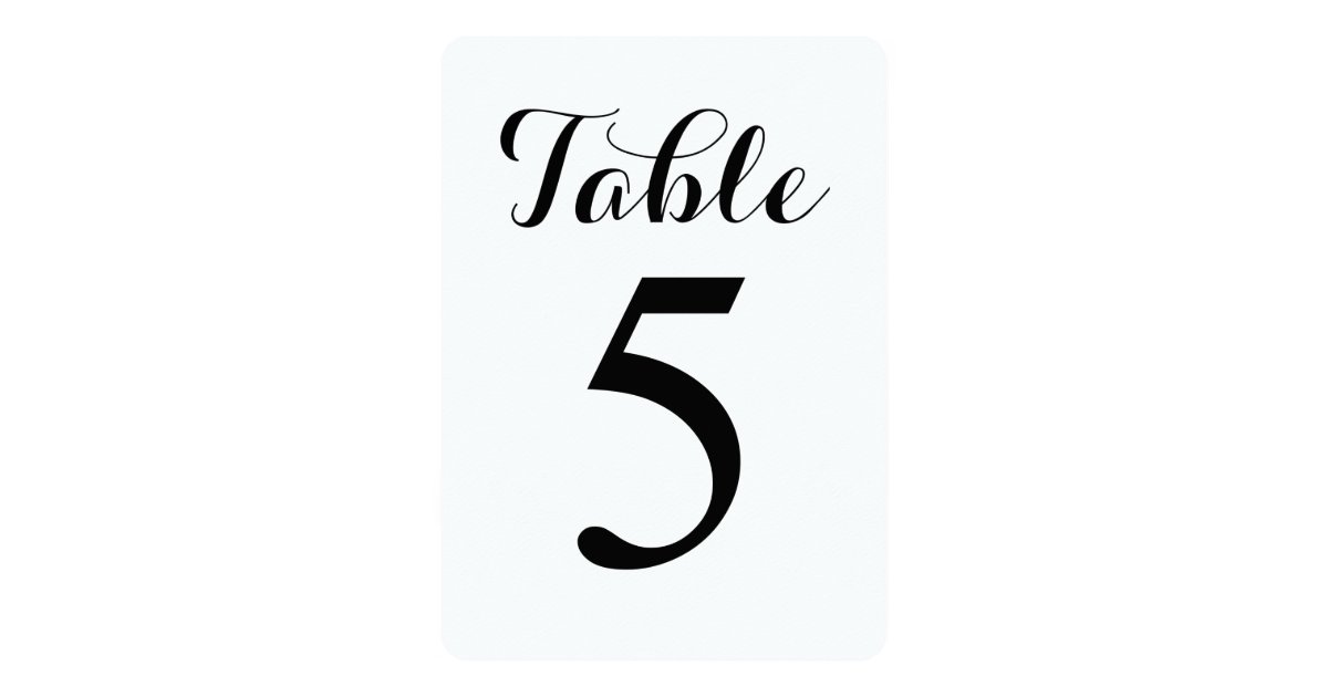 Modern Script Table 5 | Table Numbers Card | Zazzle.com