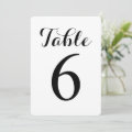 Modern Script Table 6 | Table Numbers Card | Zazzle