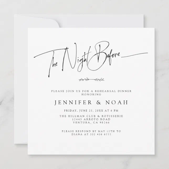 Modern Script The Night Before Invitation | Zazzle