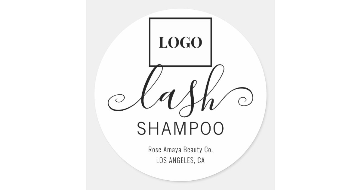 Modern Script Typography Chic Logo Beauty Product Classic Round Sticker ...