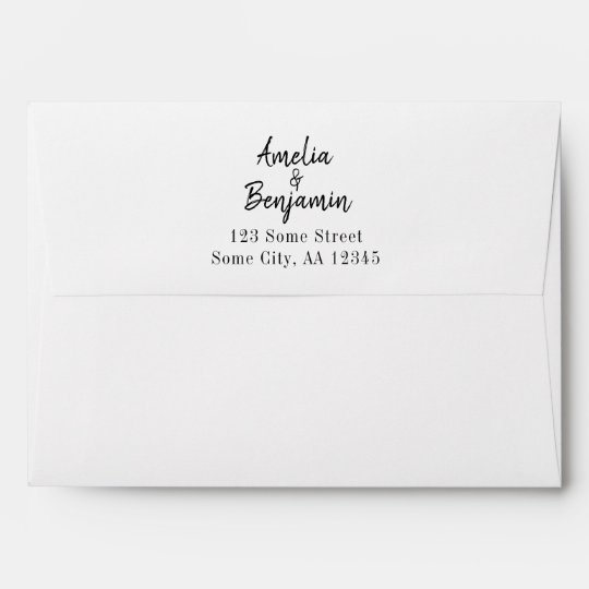 Modern Script Typography Return Address Wedding Envelope | Zazzle.com