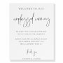 Modern Script Unplugged Ceremony Wedding Sign | Zazzle