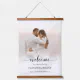 Modern Script Vertical Photo Wedding Welcome Sign Hanging Tapestry | Zazzle