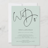 Modern Script We Do Mint QR Code Wedding Invitation | Zazzle