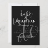 Modern Script We Do Overlay QR Code Wedding Black Invitation | Zazzle