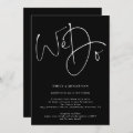 Modern Script We Do QR Code Wedding Black Invitation | Zazzle