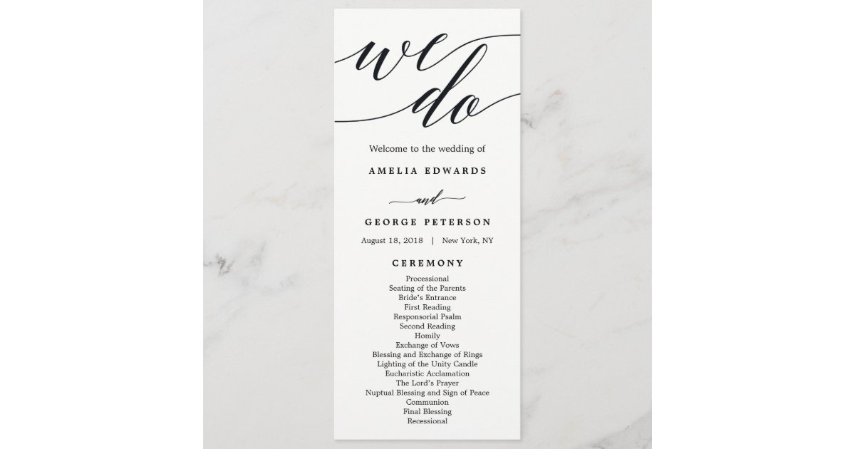 Modern Script Wedding Ceremony Program | Zazzle