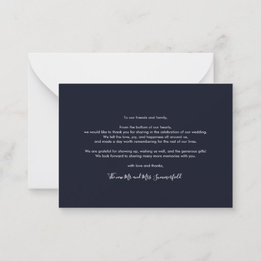 Modern Script Wedding Couples Photos Thank You Note Card | Zazzle
