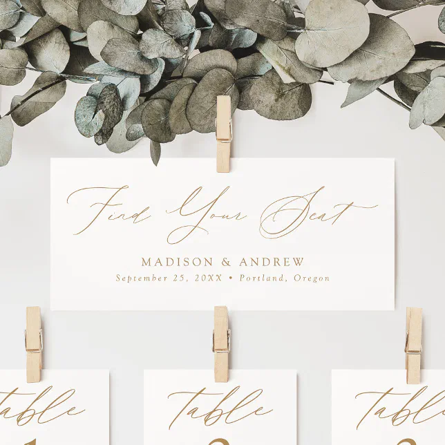 Modern Script Wedding Find Your Seat Header Card | Zazzle
