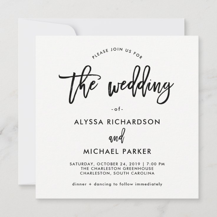 Modern Script | Wedding Invitation | Zazzle