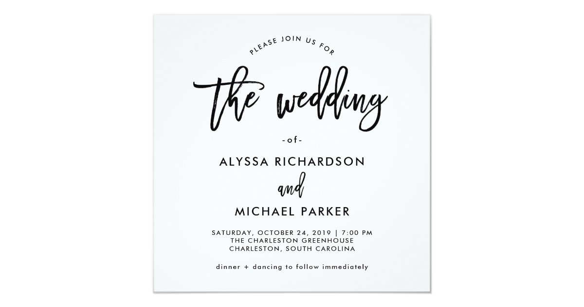 Modern Script | Wedding Invitation | Zazzle.com