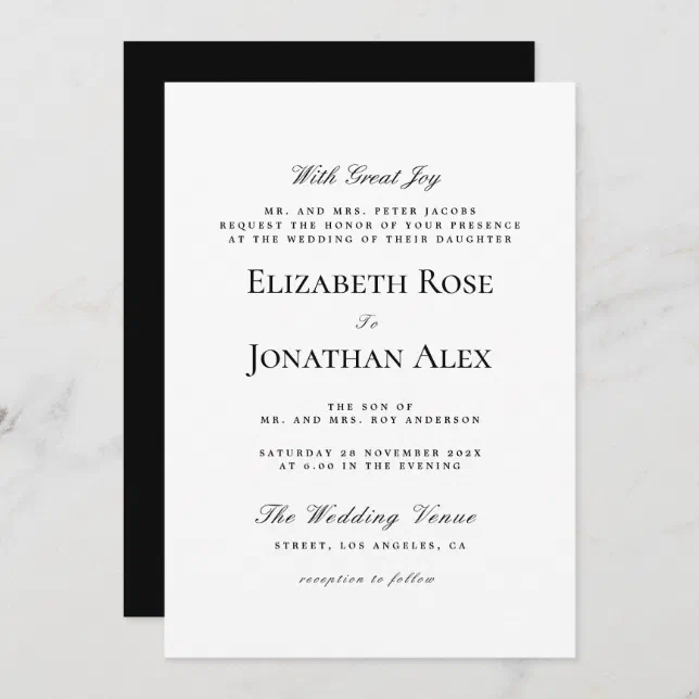 Modern script wedding invitation | Zazzle