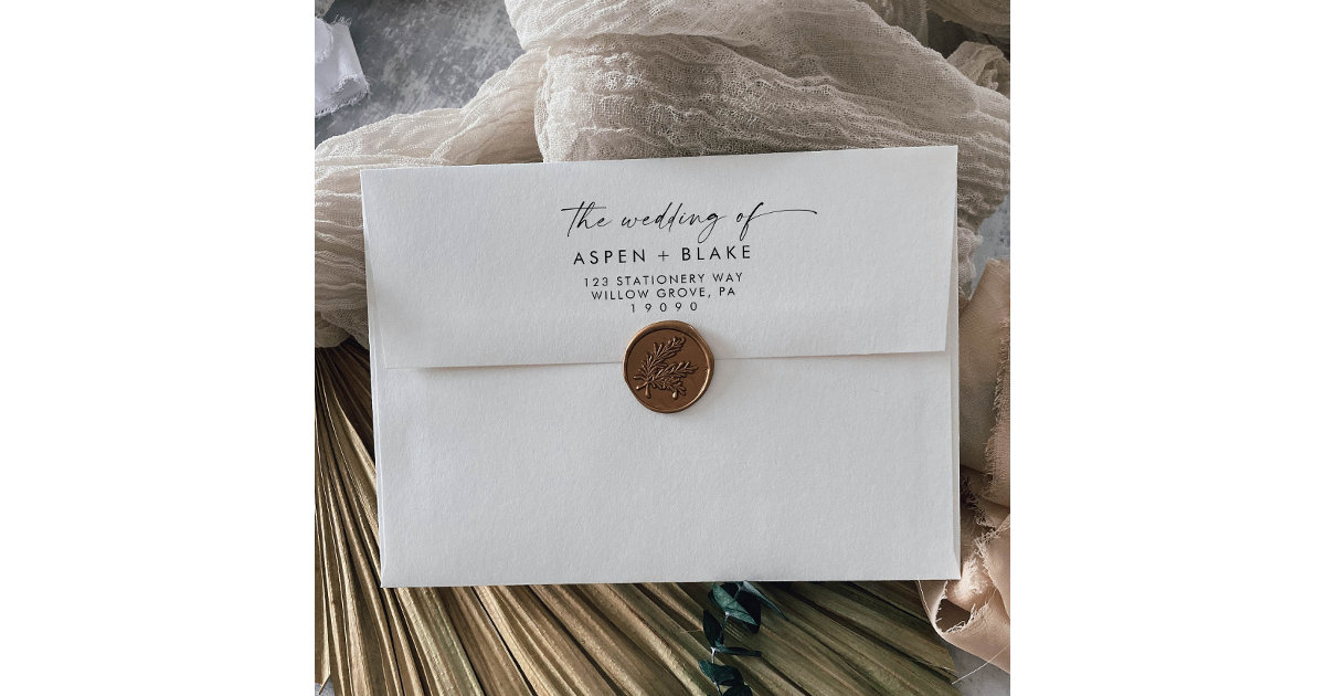 Modern Script Wedding Invitation Envelope | Zazzle
