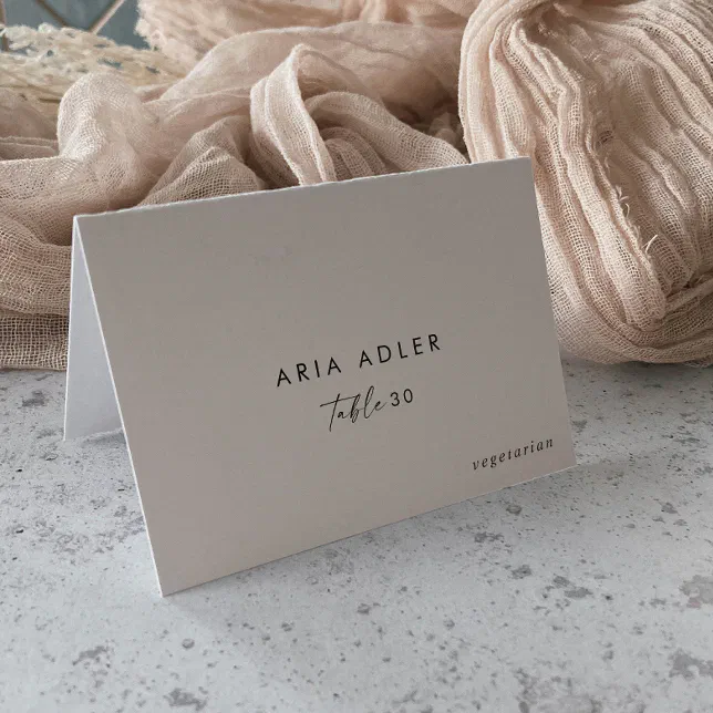 Modern Script Wedding Menu Option Place Cards | Zazzle