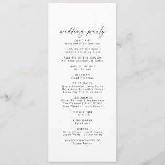 Modern Script Wedding Program | Zazzle