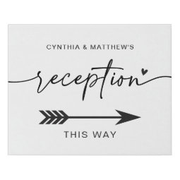 Modern Script Wedding Reception Direction Sign | Zazzle