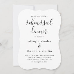 Modern Script Wedding Rehearsal Dinner Card | Zazzle