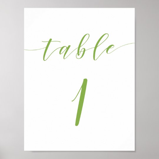 Modern script wedding table number 1 sign | Zazzle.com