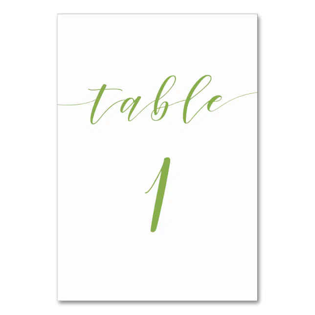Modern script wedding table number card | Zazzle