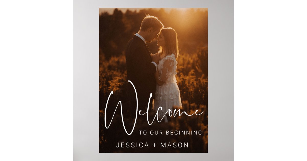 Modern Script Wedding Welcome Printed Poster | Zazzle