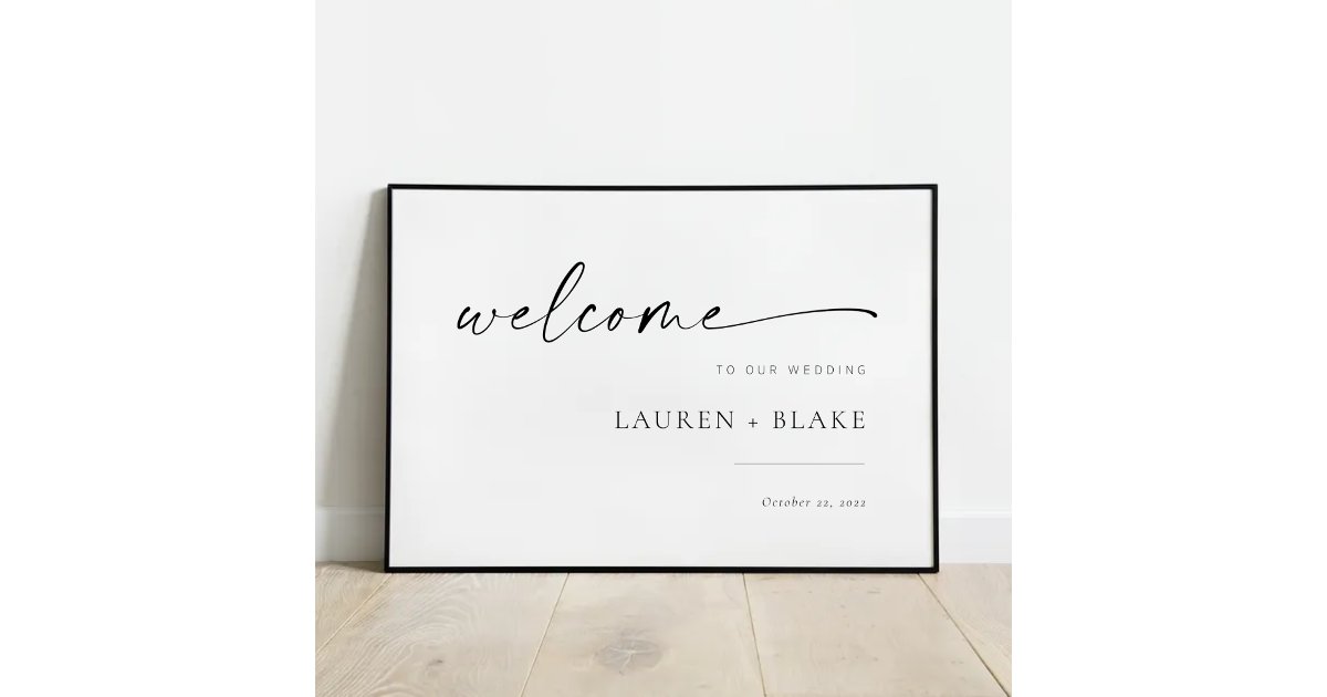 Modern Script Wedding Welcome Sign | Zazzle