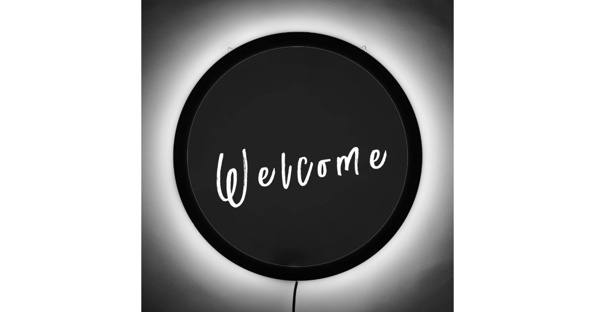 Modern Script Welcome LED Sign | Zazzle
