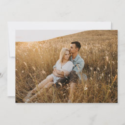 Modern Script We're Engaged Photo Engagement Party Invitation | Zazzle