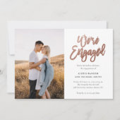 Modern Script We're Engaged Photo Engagement Party Invitation | Zazzle