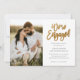 Modern Script We're Engaged Photo Engagement Party Invitation | Zazzle