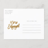 Modern Script We're Engaged Photo Engagement Party Invitation Postcard ...