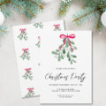 Modern Script Winter Mistletoe Christmas Party Invitation | Zazzle
