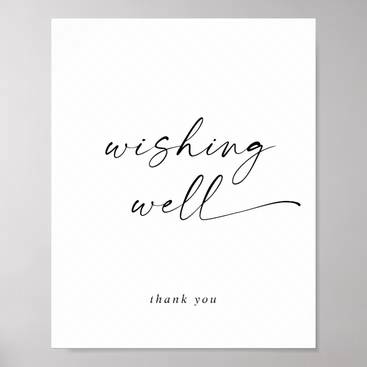 Modern Script Wishing Well Sign | Zazzle