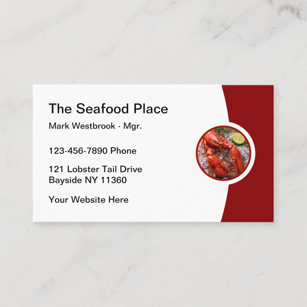 Modern Seafood Restaurant Business Card | Zazzle