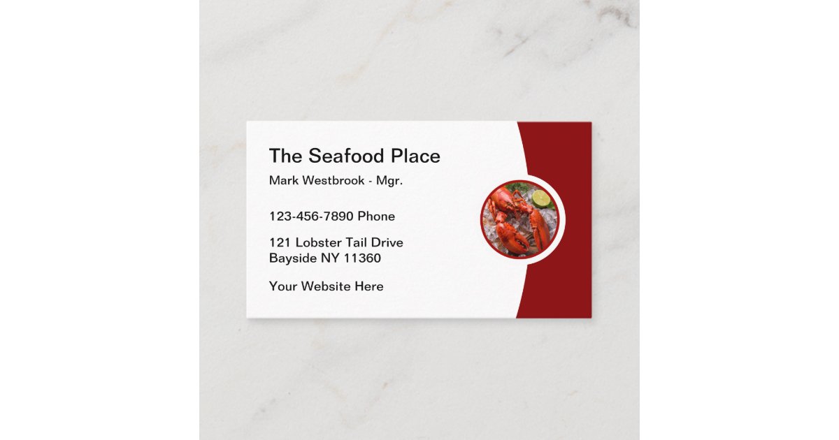 Modern Seafood Restaurant Business Card | Zazzle