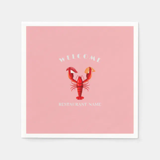 Modern seafood welcome Lobster sushi custom name Napkins | Zazzle