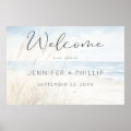 Modern Seaside Watercolor Wedding Welcome Poster | Zazzle