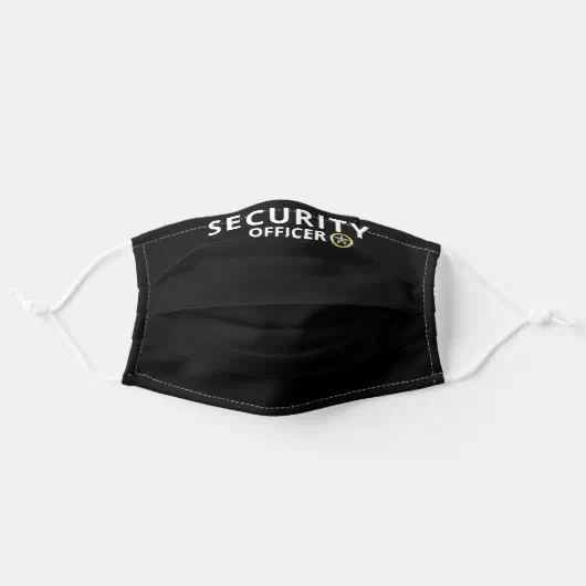 Modern Security Officer Custom Print Black Adult Cloth Face Mask | Zazzle