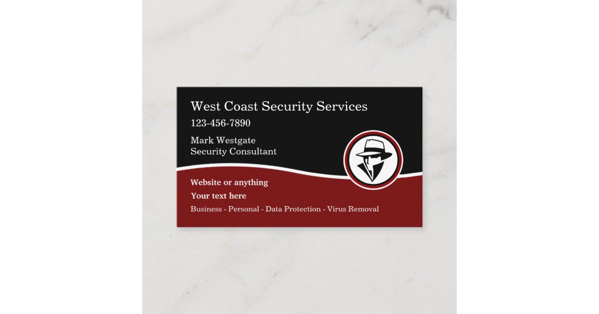 Modern Security Services Business Cards | Zazzle